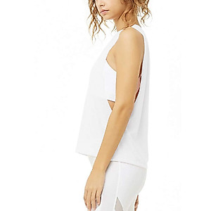 Bestisun Women Sleeveless Yoga Dance Sports Tops Workout Running Shirt Muscle Tank Gym Yoga Shirts Athletic Tank Tops White L