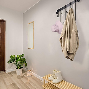 SHUNTU Coffee Cup Holder Wall Mounted - Coffee Cup Rack Mug Hooks in Kitchen Counter or Coffee Bar Station for Mug Display, Storage or Collections, Kitchen Utensils Hanger - Easy to Install