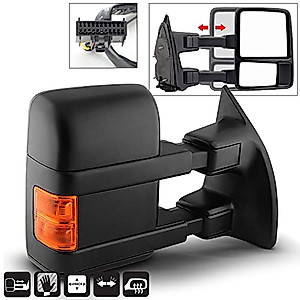 ACANII - For 2008-2016 Ford F250 F350 F450 SuperDuty Telescoping Power Heated LED Signal Towing Mirror Passenger Side