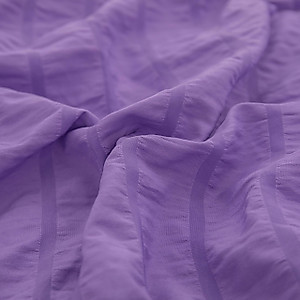 Yadangxiawa Seersucker Purple Queen Size Comforter Sets for Girls Women Boho Purple Seersucker Bedding Set & Collections 5 Pieces-Soft Lightweight Microfiber Bed Set for All Season,Queen 90''x90''…