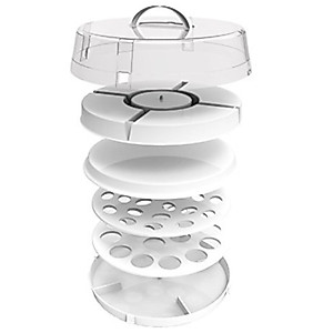Crazy Chef Premium 6 in 1 Cupcake Carrier with Lid Collapsible Portable Cupcake, Deviled Egg, Pie, Chips and Dip and Cake Container - BPA Free