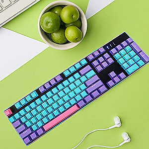 Ussixchare Backlit PBT keycaps for 60 Percent Gaming keyboad 104-Key Caps Set TKL OEM Profile Compatible with 60%/87/104 Keyboard (Joker)