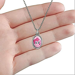 GRAPHICS & MORE My Little Pony Pinkie Pie Face Antiqued Oval Charm Pendant with Chain