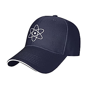 Retro Atomic Atom Symbol Sandwich Cap Outdoor Leisure Adjustable Baseball Hip Hop Cap Unisex Black