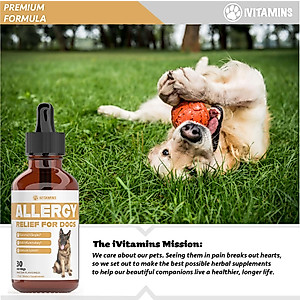 Natural Dog Allergy Relief - Helps to Naturally Support Allergy & Itch Relief for Dogs - Allergy Relief for Dogs Itching - Itch Relief for Dogs - Dog Itch Relief - Dog Allergy Support - 1 fl oz (Dogs)