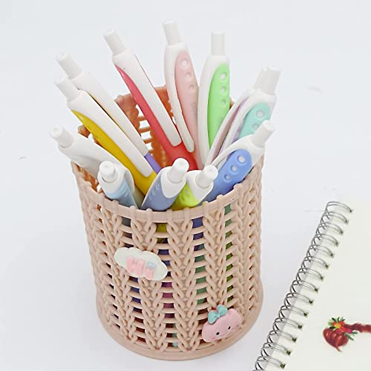 COLNK Retractable Ballpoint Pens,Medium Point 1.0mm,Black Ink,Comfortable Triangle Grip, Gift Pens Ballpoint for Note-taking,Soft Touch, Long Lasting Writing, 12 Count