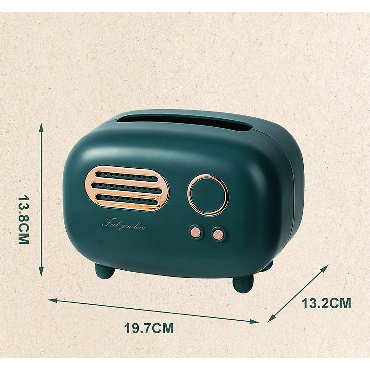 Retro Radio Shape Tissue Cover Box, Practical and Cute for Kitchen,Bathroom Vanity Countertops, Bedroom Dressers,Night Stands, Desks and Tables, Creative Gift (Retro Radio)
