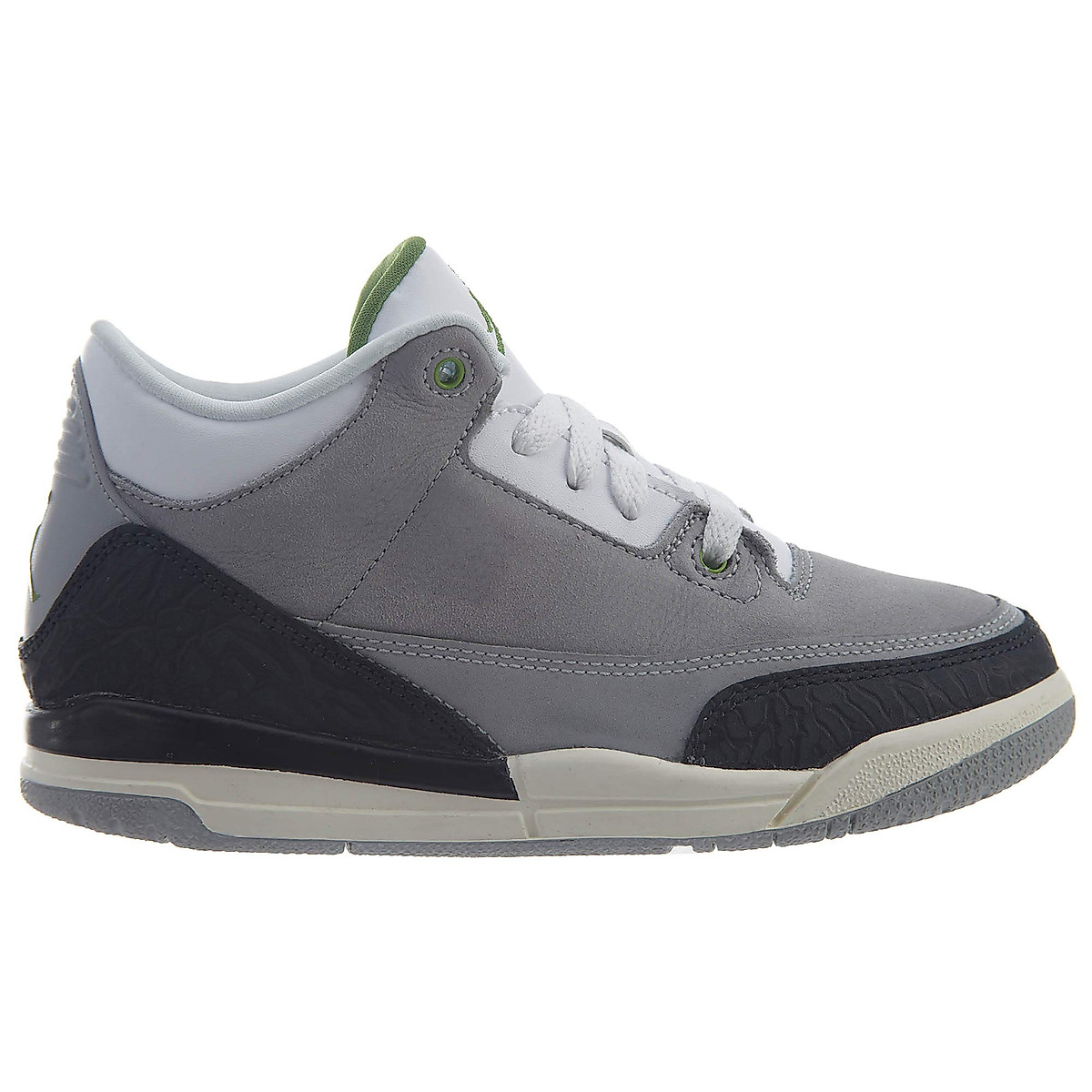 Jordan 3 Retro Little Kid's Shoes Light Smoke Grey/Chlorophyll/Black 429487-006 (13 M US)