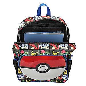 Bioworld Pokemon Evolutions With Molded Front Pokeball Panel 16" Youth Boys Backpack