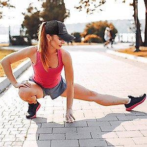 Womens Ponytail Cap Sorry I'm Late B Embroidery Cotton Distressed Trucker Hats Strap Closure Black Design Only