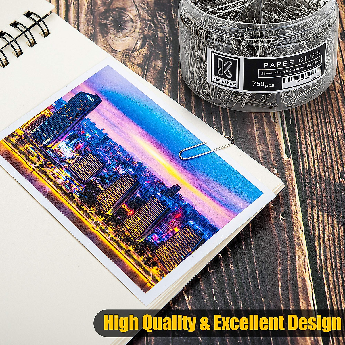 Kempshott 750 Paper Clips Assorted Sizes Small, Medium and Large Paper Clips for Paperwork Ideal for Home, School and Office Use (Assorted, Silver)