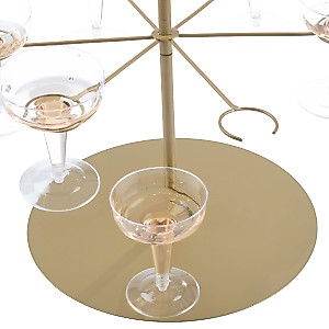 Lavish Home Cocktail Tree Stand - 3-Tier Champagne Tower Holds 18 Stemware Glasses - For Wedding, Shower, or Engagement Party Decorations (Gold)