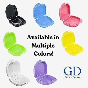 Genco Dental Retainer Case with Vent Holes - Orthodontic container for holding retainers, aligner, night-guard/mouth-guard. Small and Durable retainer case