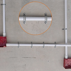 PVC Pipe Strap Two Hole Plastic Conduit Strap Grey Pipe Clamps Heavy Duty Conduit Clamp U PVC Clip 2 Holes PVC Pipe Mounting Bracket for PVC Pipe Conduit and Cables (50 Pcs,3/4 Inch)