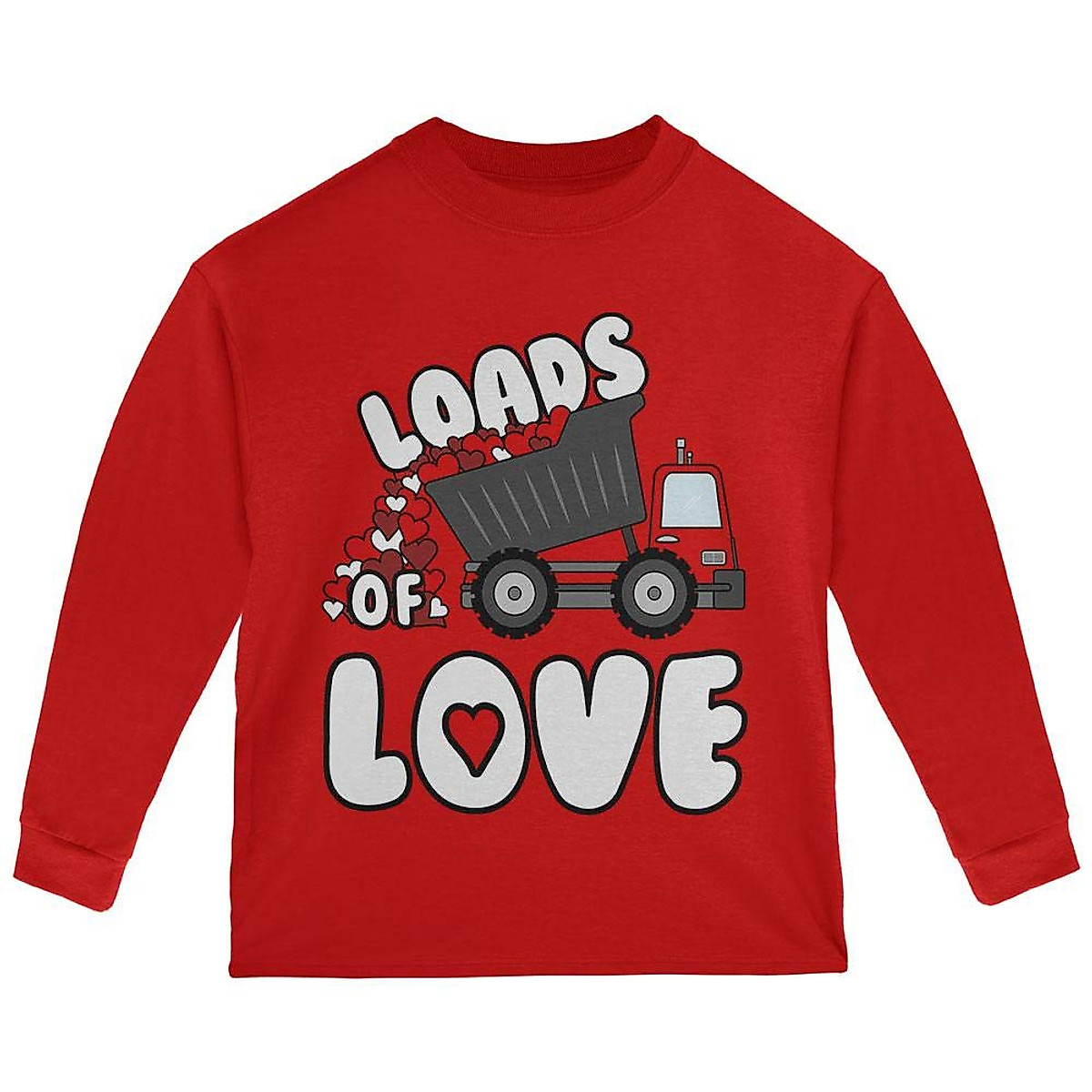 Valentine's Day Truck Loads of Love Toddler Long Sleeve T Shirt Red 2T