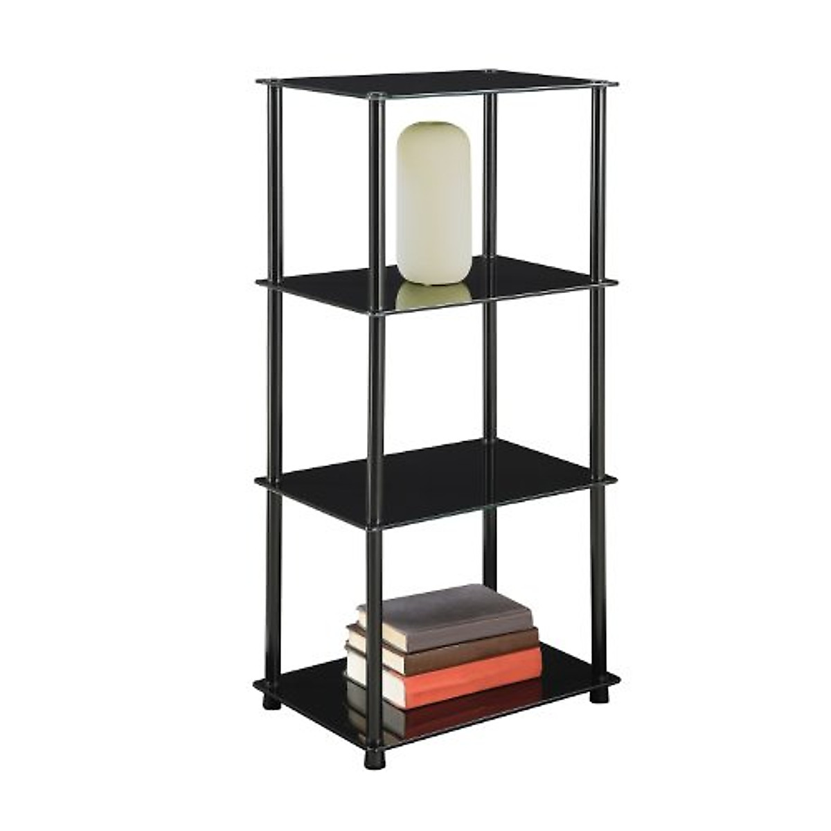 Convenience Concepts Designs2Go Classic Glass 4 Tier Tower, Black Glass