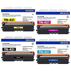 TN431 TN-431 Toner Cartridge 4-Pack Compatible Replacement for Brother TN431BK TN431C TN431M TN431Y TN431 TN-431 for Brother HL-L8360CDW MFC-L8900CDW HL-L8260CDW MFC-L8610CDW HL-L8360CDWT Printer