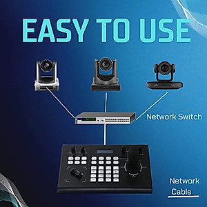 Zowietek PTZ Camera 4D Joystick Controller PoE| PTZ Universal Keyboard | Visca PELCO-D/P | RS232 RS422 RS485 | Controller for NDI PTZ Camera Live Streaming in Church, Meeting, Video Conference