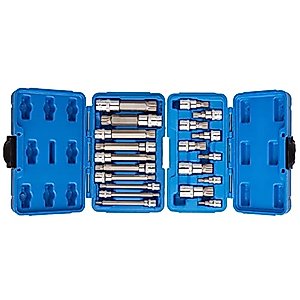 J&R Quality Tools 20pc XZN 12 Point MM Triple Square Spline Bit Socket Set Tamper Proof Set