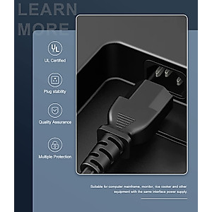 6FT PC Computer Power Cord for Dell OptiPlex Alienware XPS HP Elite Pavilion Envy Acer Lenovo ThinkCentre IdeaCentre MSI iMac Tower Desktop All in One Gaming AIO 3-Prong Power Cable