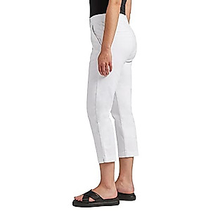 JAG Jeans Women's Petite Maddie Mid Rise Capri Pants, White