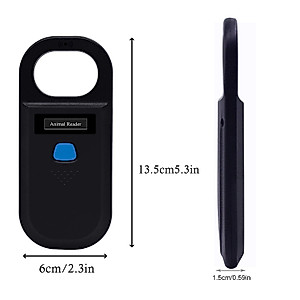 Run Mall Microchip Scanner Reader RFID Reader Writer Tag Microchip for Dogs Chip Reader Rechargeable Animal Chip Scanner Pet Tag Scanner FDX-B(ISO 1178411785) ID64 RFID Animal Tracking, (W90-BK)