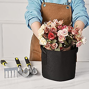 JNYONG 12-Pack 5 Gallon Thickened Non-Woven Grow Bags, Aeration Fabric Pots with Handles