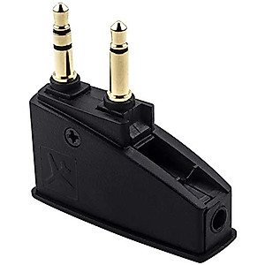 Xivip 3.5mm QC45 Airplane Headphone Adapter Compatible with Bose Quiet Comfort QC45 QC3 QC25 QC35 QC20 AE2 Headphones (Black)