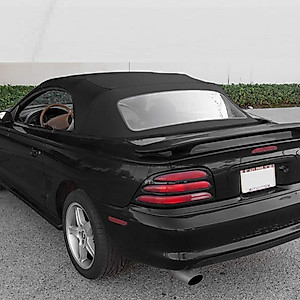 Replacement for: Ford Mustang 1994-2004 Convertible Soft Top & Plastic Window Black Sailcloth (1 Piece Easy Install)
