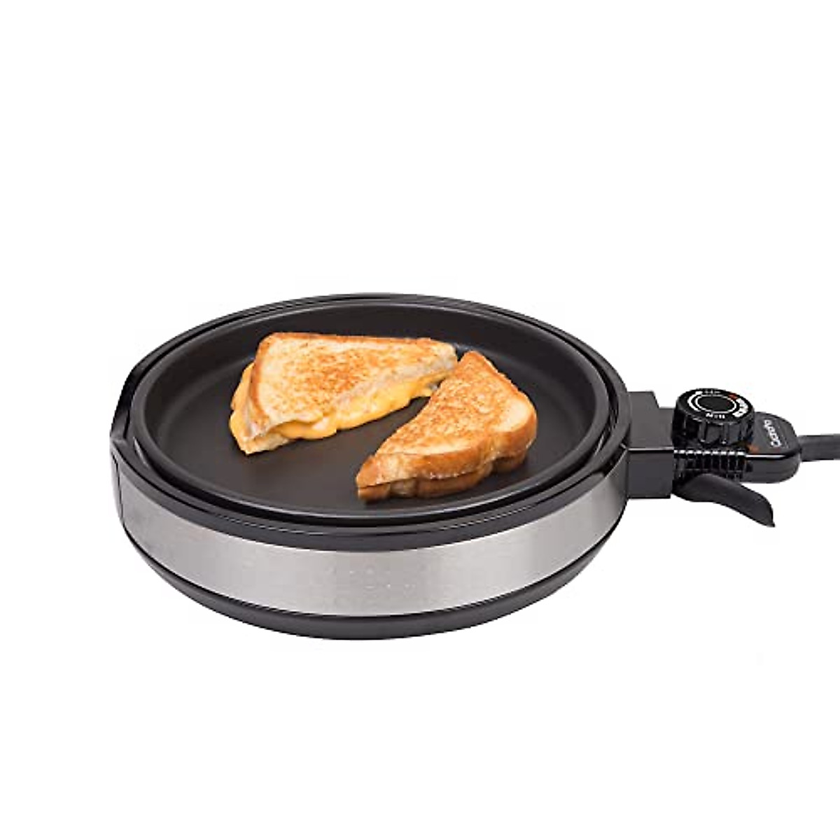 Multi Baker Deluxe- Electric Appliance with Temperature Control, 3 Interchangeable Skillets for Grilling, Baking or Dessert Making- Grilled Cheese, Omelets, Personal Pizza, Takoyaki, Sandwiches, Cake Pops & More, Great Gift