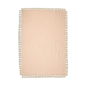 Crane Baby Muslin Swaddle Blanket, Soft Cotton Lightweight Nursery and Stroller Blanket for Baby Boys & Girls, Desert Rose, 30" x 40"