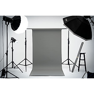 Kate Seamless Paper Backdrop for Photography Light Gray Photo Backdrop Paper (53''x16.4' Pursuit Grey)