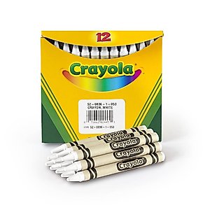 Crayola Crayons, White, Single Color Crayon Refill, 12 Count Bulk Crayons, School Supplies