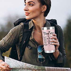 Lallamotion Christian Gifts for Women Pastors Wife Appreciation Gifts Mothers Day Inspirational Gifts for Women Mom Biblical Birthday Religious Baptism Gifts Pink You Are Christian Cup Tumbler 20oz