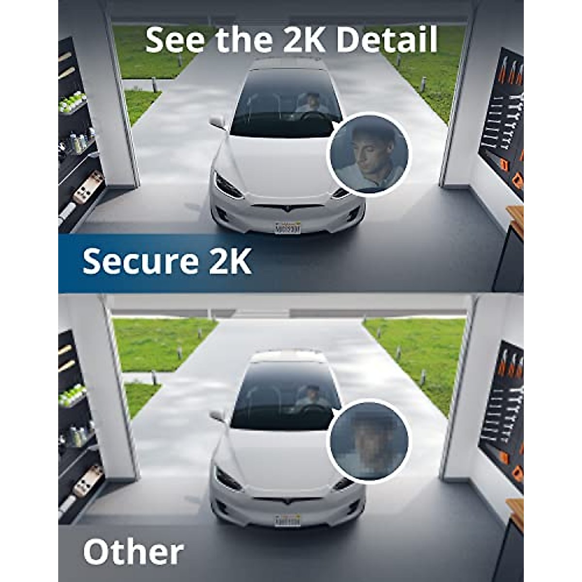 eufy Security Garage-Control Cam Plus with Sensor, Smart Garage Control, 2-Door Control, Detects Open/Close Status, 2K HD, No Monthly Fee, AI Human Detection, 2.4GHz Wi-Fi Only