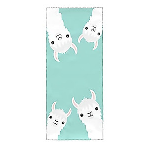 Two Llama Hand Towels Cartoon Cute Llama Alpaca Towel Multipurpose Soft Highly Absorbent Towels Hand Towels for Bathroom Hand Face Gym and Spa