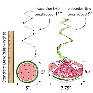 Big Dot of Happiness Sweet Watermelon - Fruit Party Hanging Decor - Party Decoration Swirls - Set of 40