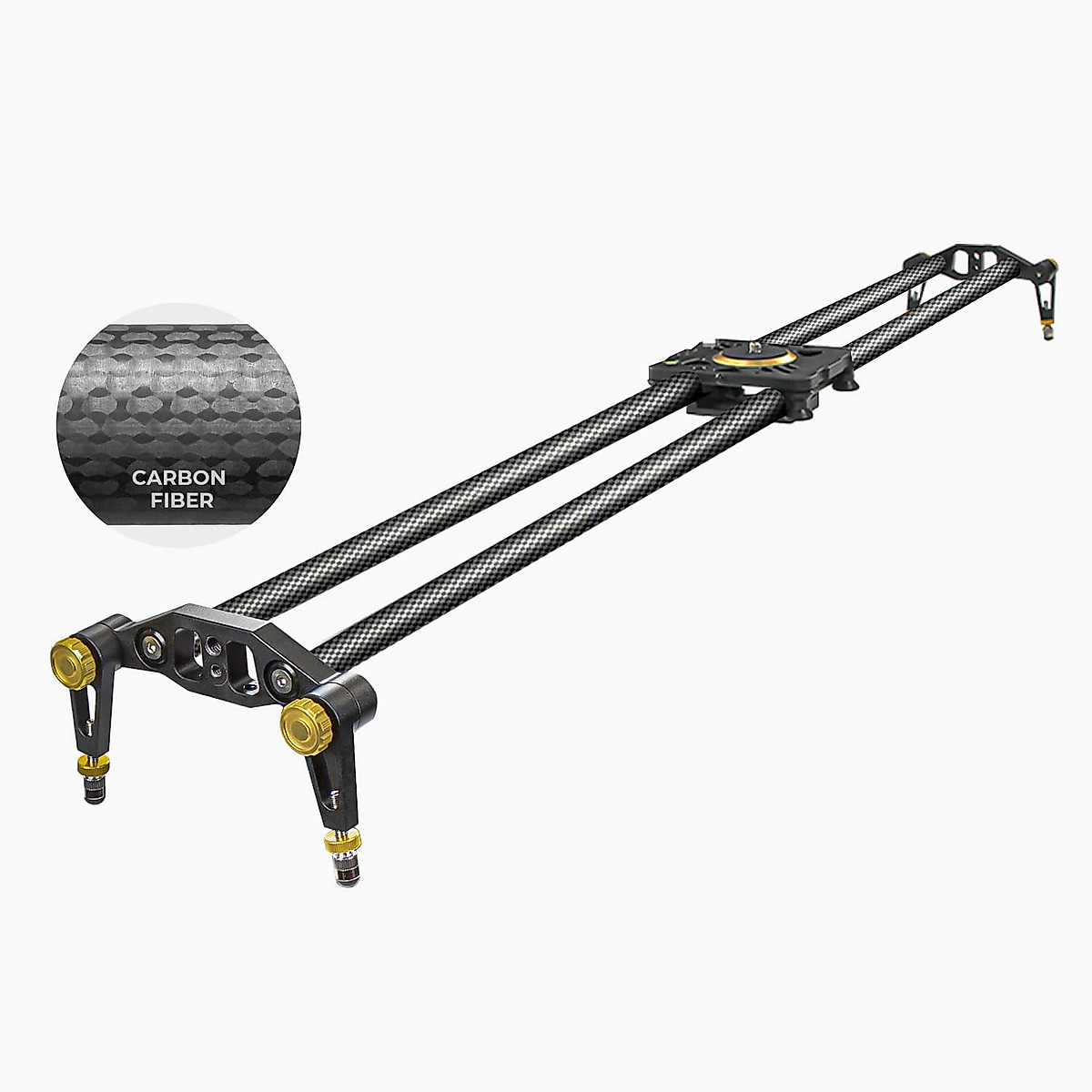 LimoStudio (Upgraded) 47 in Carbon Fiber Camera Slider / 120cm Dolly Track Rail, Smooth Bearing Stabilizer, Height Adjustable, Spirit Level, AGG1982