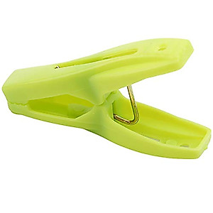 Goeielewe 30 Pcs Plastic Clothespins Clothing Clips Pegs with Storage Basket, Multifunction Windproof Clothing Towel Clips for Clothesline Hangers (Purple)