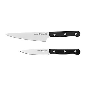 HENCKELS Solution Razor-Sharp 2-Piece Compact Chef Knife Set, German Engineered Knife Informed by over 100 Years of Mastery, Black