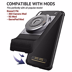 CaseWe - Motorola Moto Z4 Protective Flexible Double Injection Technology (TPU+PC) Bumper Case Cover/Compatible with Moto Mods - All Matte Black