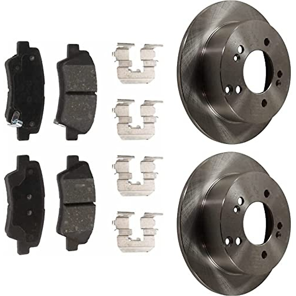 NEWBAILUN Brake Rotor Brake Pad Kit Fits Rear Solid 2-Wheel (Cast Iron),Repair your car and revitalize it