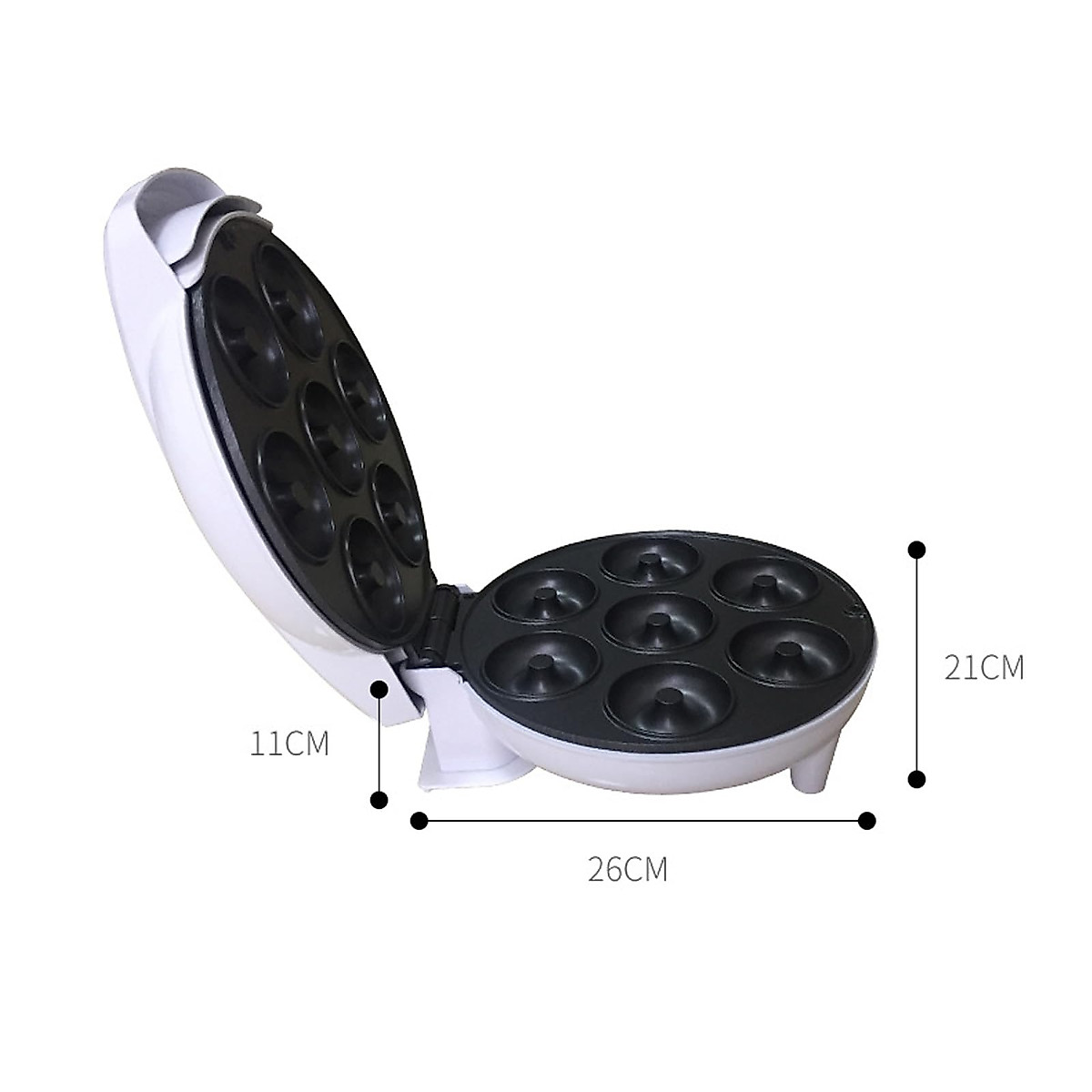 Mini Donut Maker, Non-Stick Donut Maker Machine for Makes 7 Doughnuts, Kid-Friendly Breakfast, Snacks, Donut Print Desserts & More for Home and Travel Use