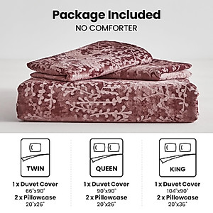 WARMDERN Velvet Duvet Cover King Set Sage Red Velvet Duvet Cover Red Velvet Comforter Cover 3Pcs Ultra Soft Duvet Cover Breathable Solid Luxury Flannel Velour Duvet （Red，King）