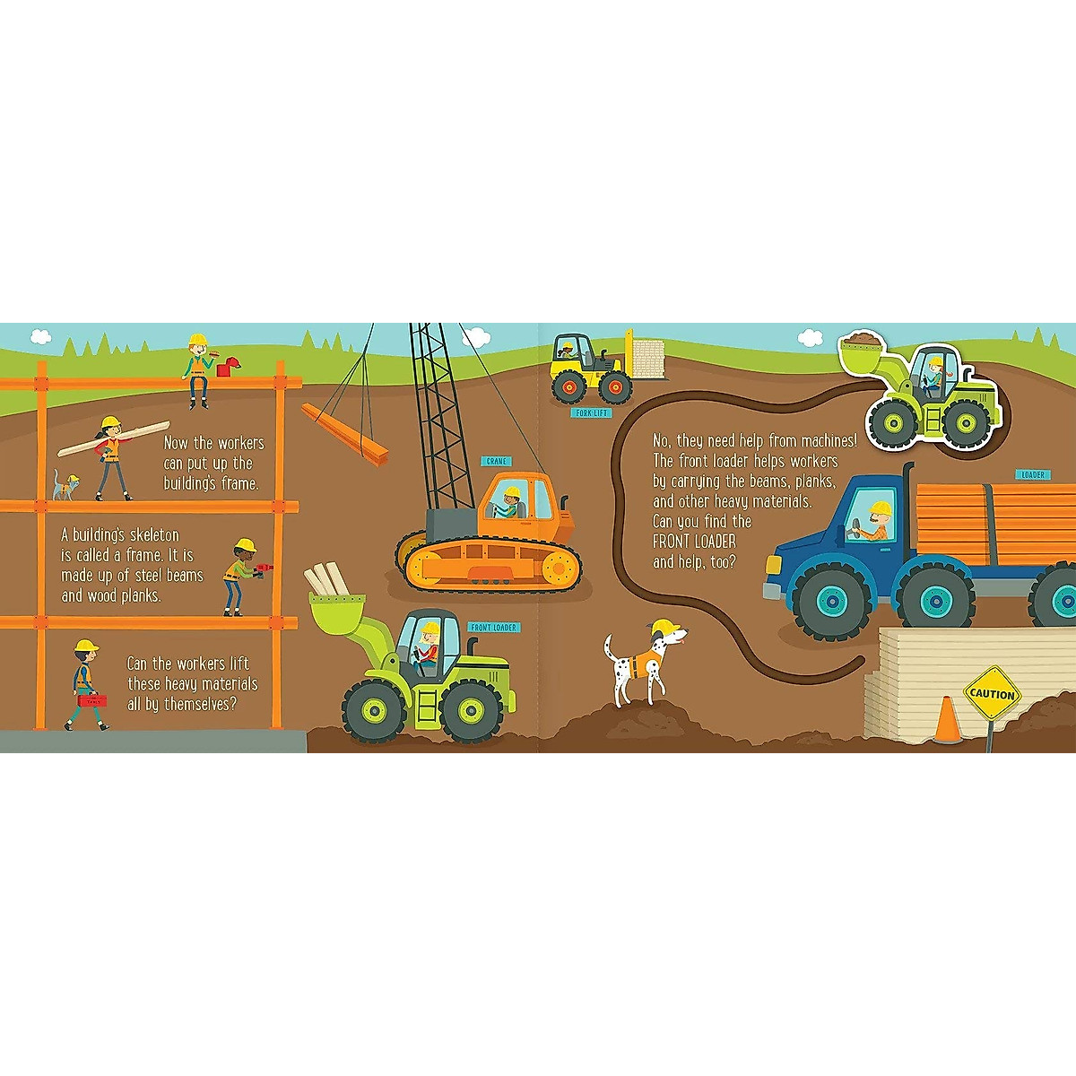 Under Construction Book for Toddlers Set ~ Construction Vehicles Book with Movable Trucks and Crenstone Stickers (Tractors, Bulldozers, Trucks, and More)