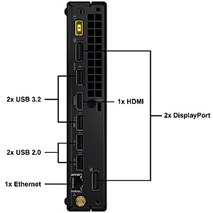 OEM Lenovo ThinkCentre M70q Tiny M70 Intel Hexa Core (6 Cores) i5-10400T, 16GB RAM, 512GB NVMe 4.0, HDMI Cable, W10P, WiFi 6, 3YR, Business Desktop