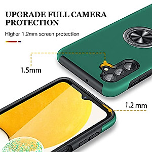 JAME for Samsung Galaxy A13 5G Case, Galaxy A13 5G Case with Screen Protector[2 Pcs], Slim Fit Shockproof Protective Case with Ring Kickstand [Magnetic Car Mount Feature] for Samsung A13 5G- Green