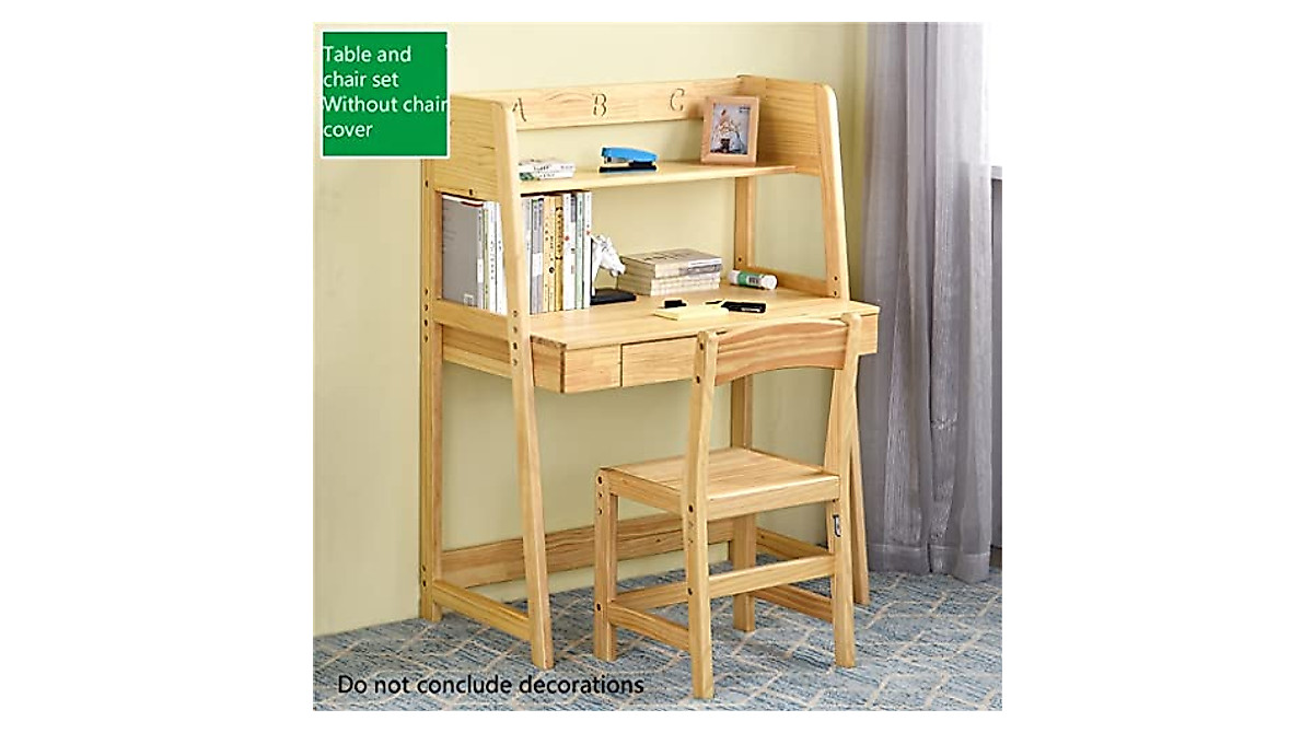 Adjustable Solid Wood Study Table & Chairs Set