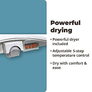 Inus R52 Korean Electric Bidet Toilet Seat, Deodorizer, Cleansing+, Wand Cleaning Heated Seat, Eco Mode, Tankless, Remote Control, Smart Home, Water & Seat Temperature Control, Elongated, White