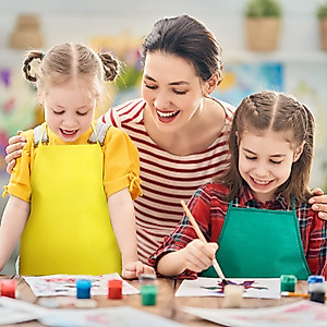 Yahenda 60 Pack Kids Painting Aprons Children's Artists Fabric Aprons Paint Apron Art Craft Aprons Disposable Child Apron(Red, Orange, Yellow, Green, Blue and Purple)